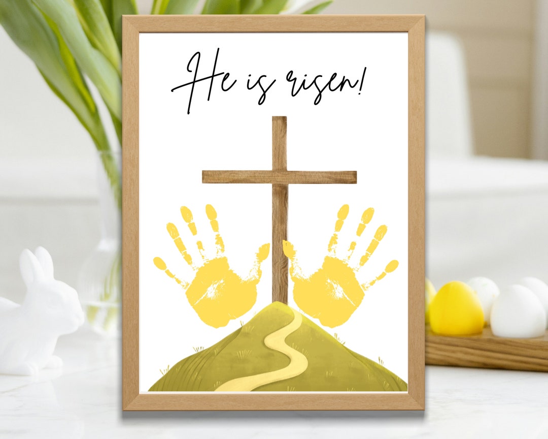 Christian Easter Handprint Craft | He is Risen Craft | Easter Handprint ...