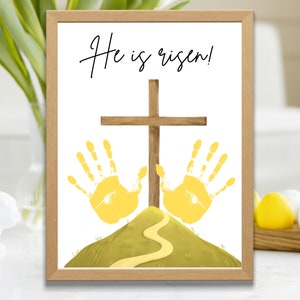 Christian Easter Handprint Craft | He is Risen Craft | Easter Handprint ...
