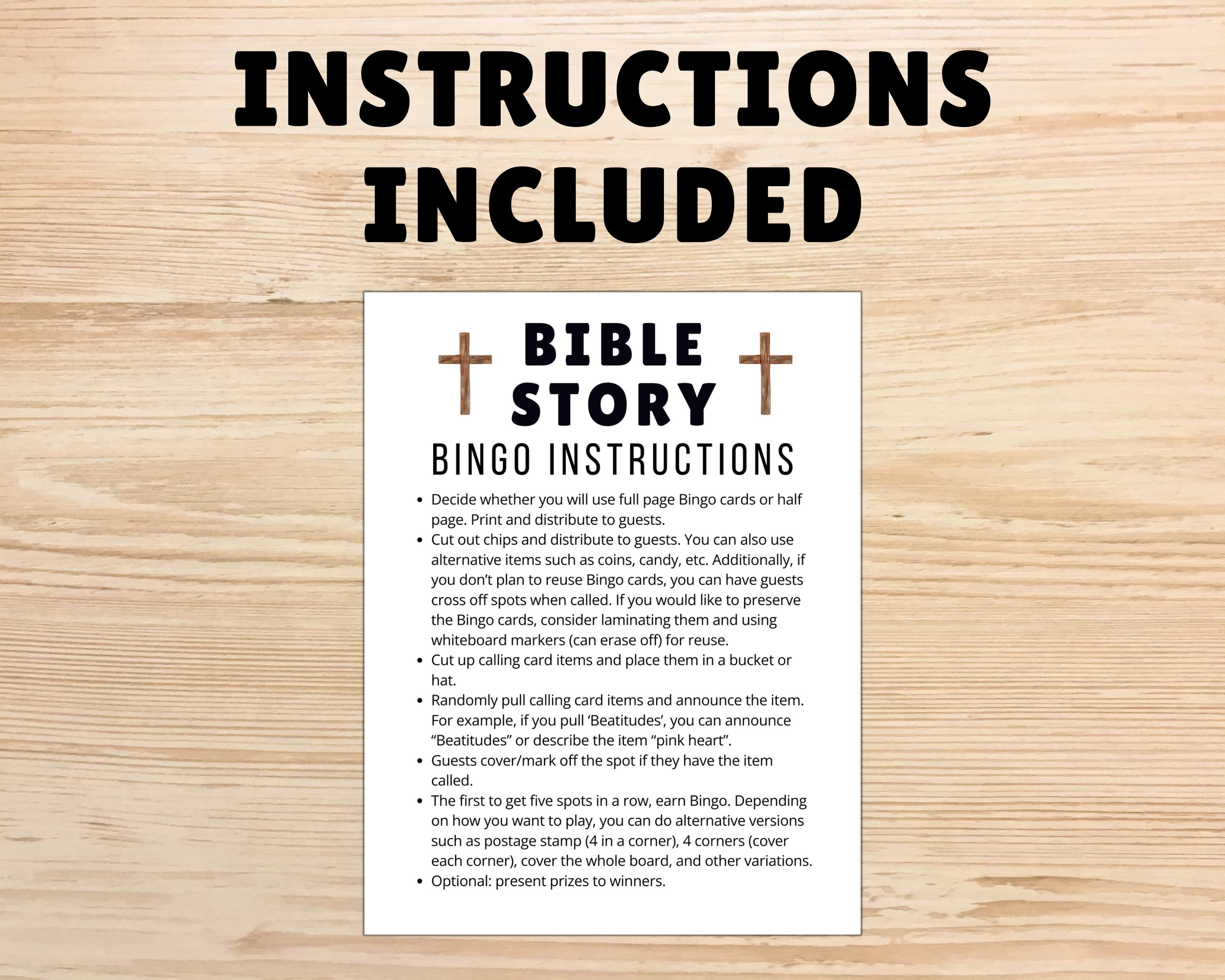 Bible Story Bingo Game | Christian Games (printable) - Etsy