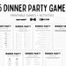 Dinner Party Games Printable Dinner Party Games Dinner Games Dinner ...