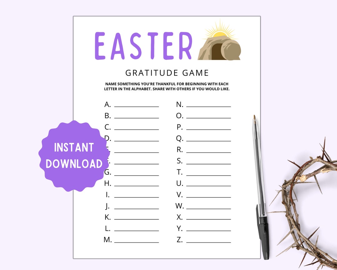 Gratitude Game Easter | Easter Bible Games | Easter Games | Christian ...