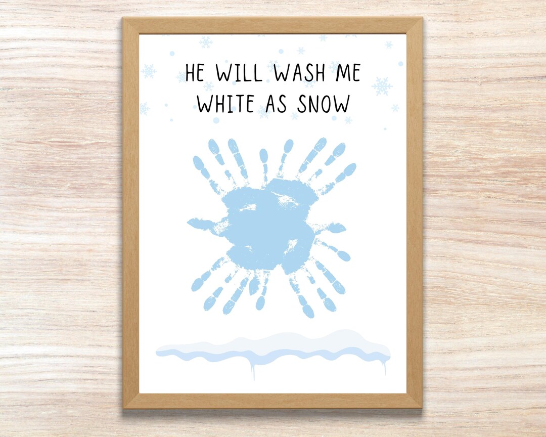 Snowflake Bible Craft | Winter Bible Handprint Craft | Winter Bible ...