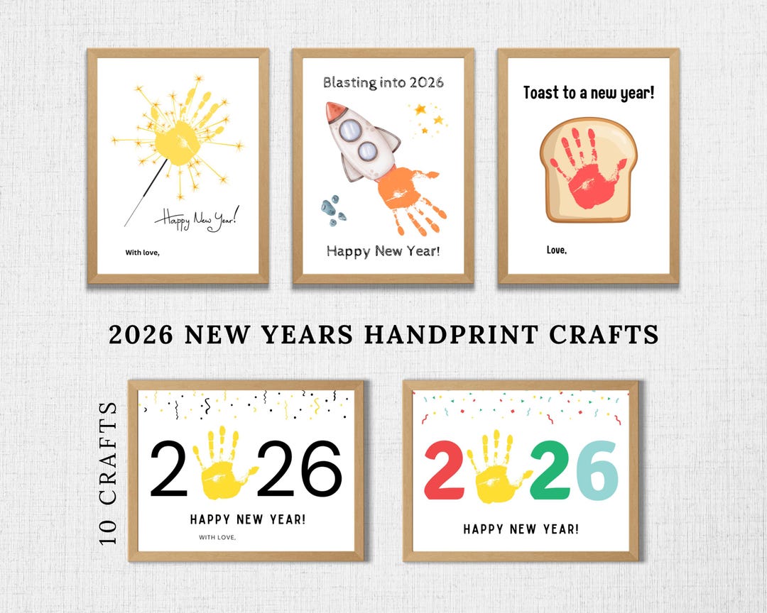 2025 New Years Handprint Art | Kids Craft Bundle (printable) - Etsy