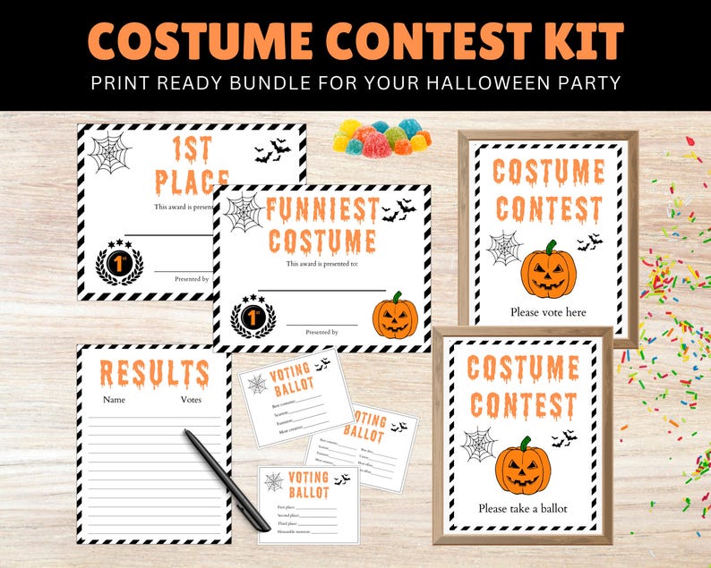 Halloween Costume Contest Kit: Printable Ballots & Awards (digital ...