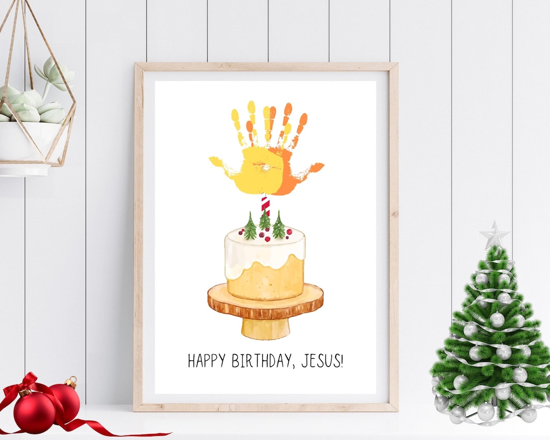Happy Birthday Jesus | Christmas Handprint Craft | Baby Jesus Craft ...