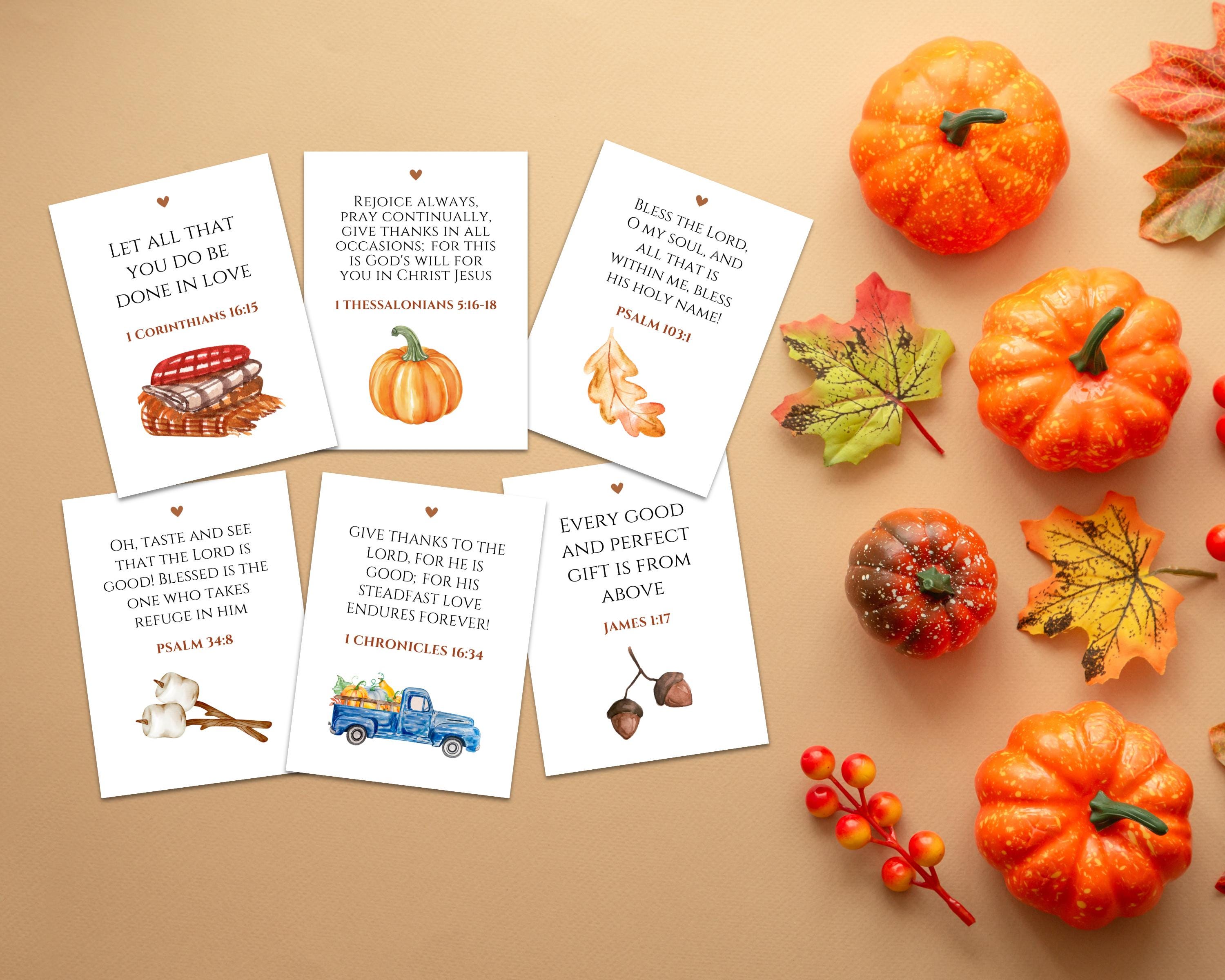 Fall Bible Verse Cards: Autumn Scripture, Printable Encouragement ...