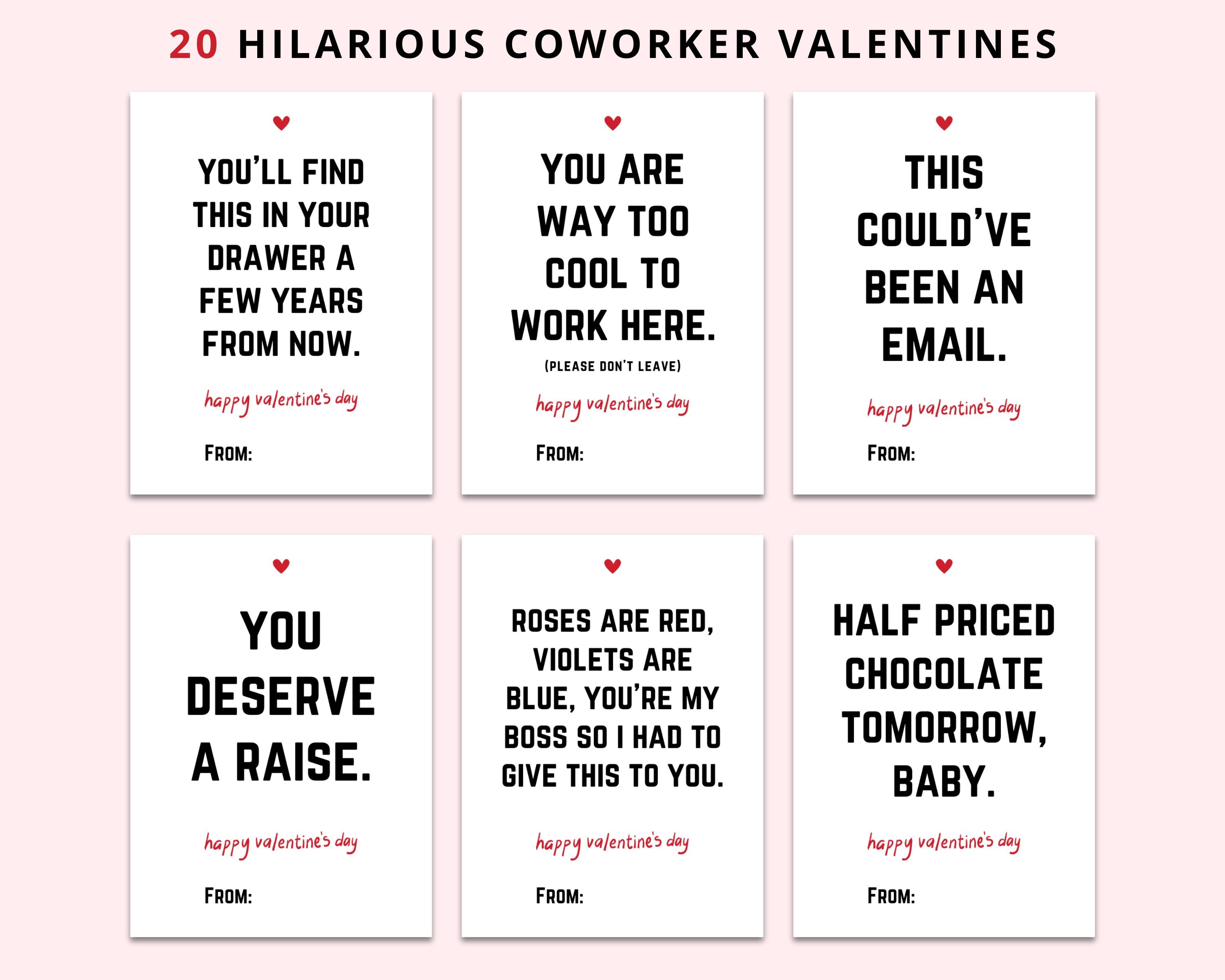 Funny Coworker Valentines: 20 Hilarious Cards (digital Download) - Etsy