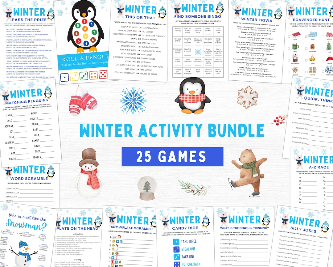 Winter Activity Bundle | Winter Activities School | Winter Classroom ...