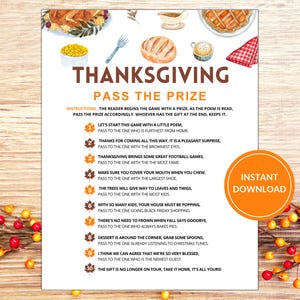 Thanksgiving Pass the Prize | Thanksgiving Game | Thanksgiving Games ...