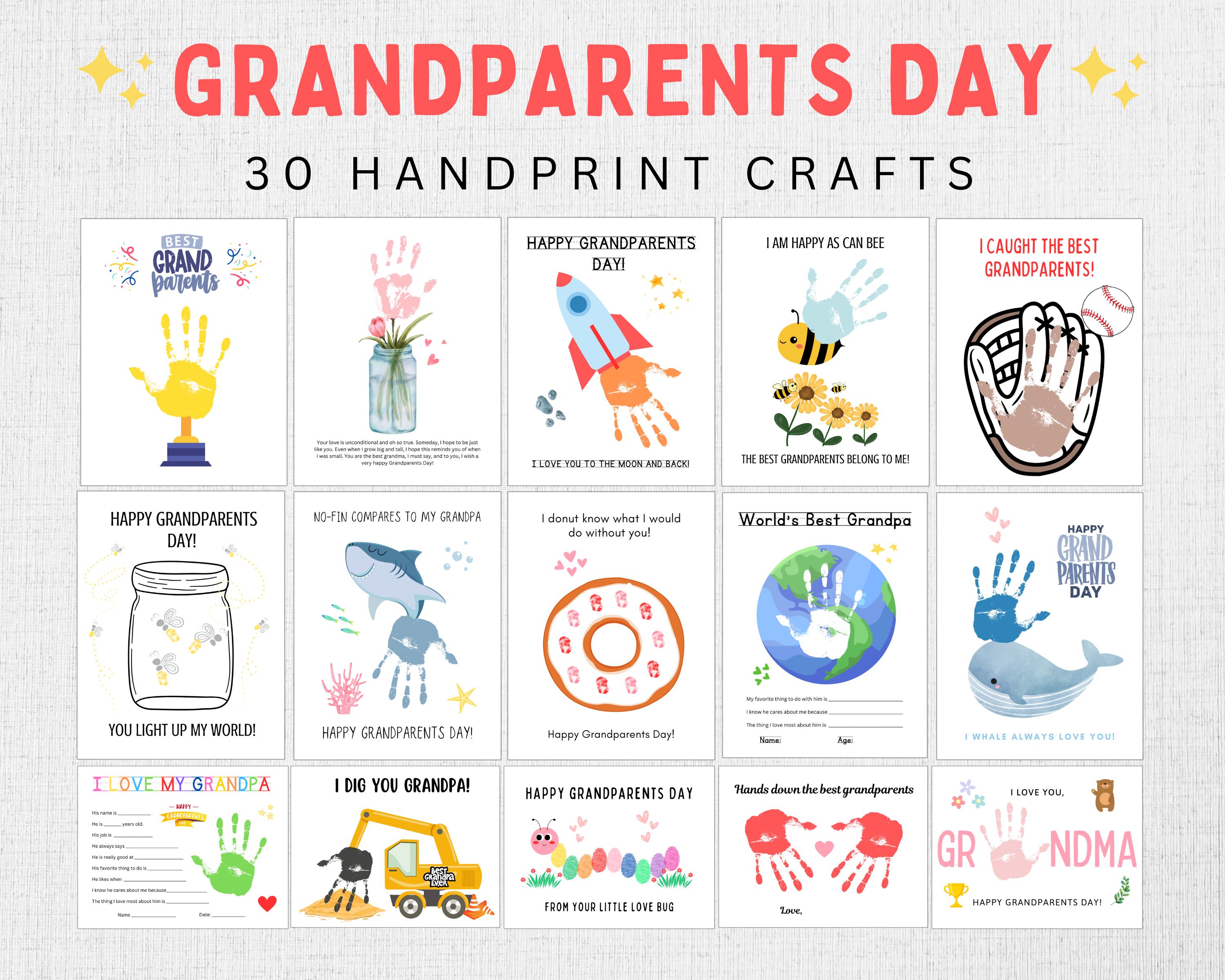 Grandparents Day Handprint Crafts | Keepsake Art (digital Download) - Etsy
