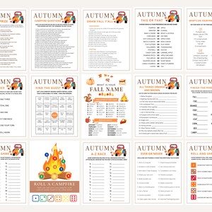 Autumn Party Games Bundle: 30 Printable Fall Activities (digital ...