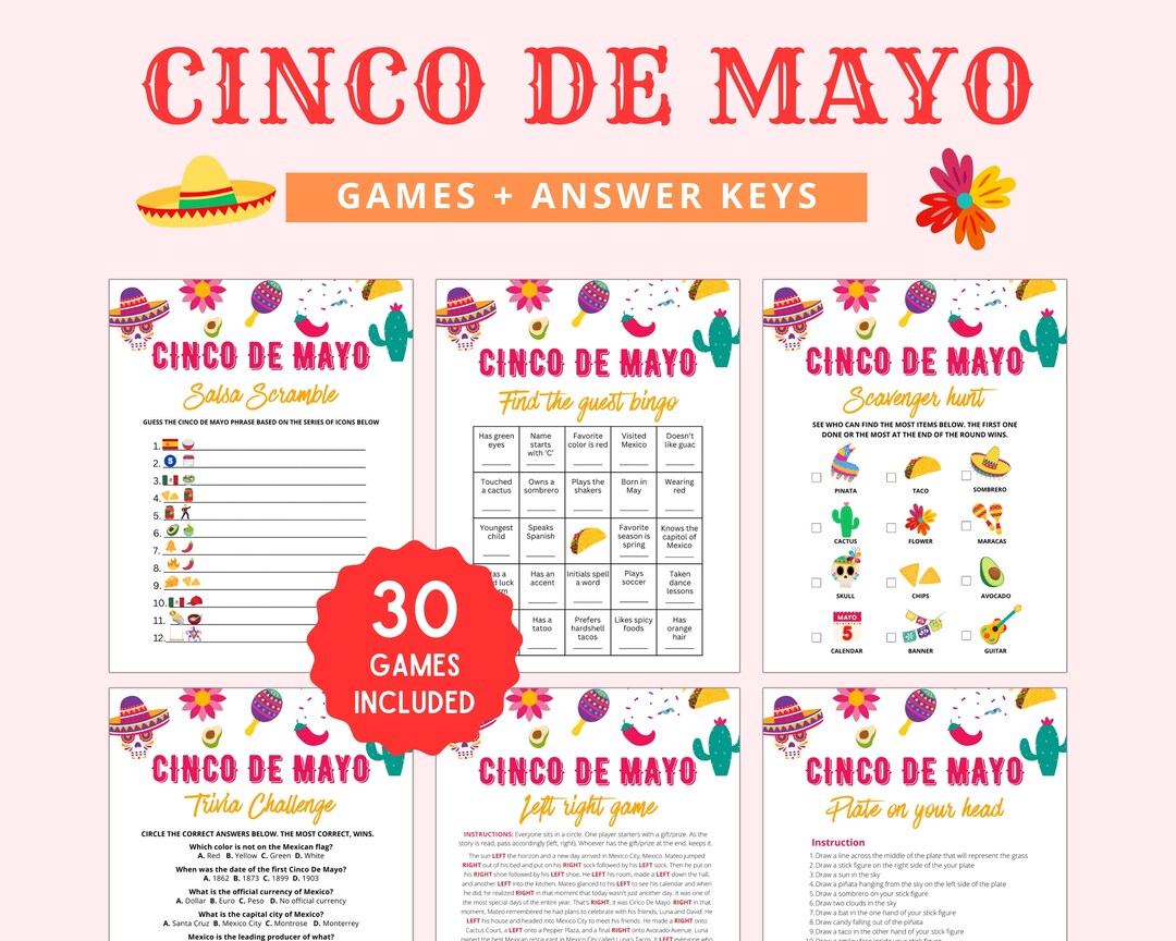 Cinco De Mayo Games Cinco De Mayo Party Games Cinco De May Games Adults ...