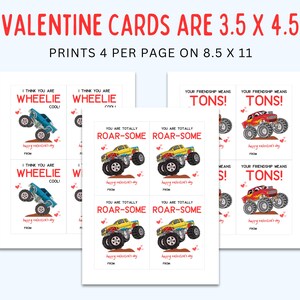 Monster Truck Valentines | Valentines for Class | Valentines for Boys ...
