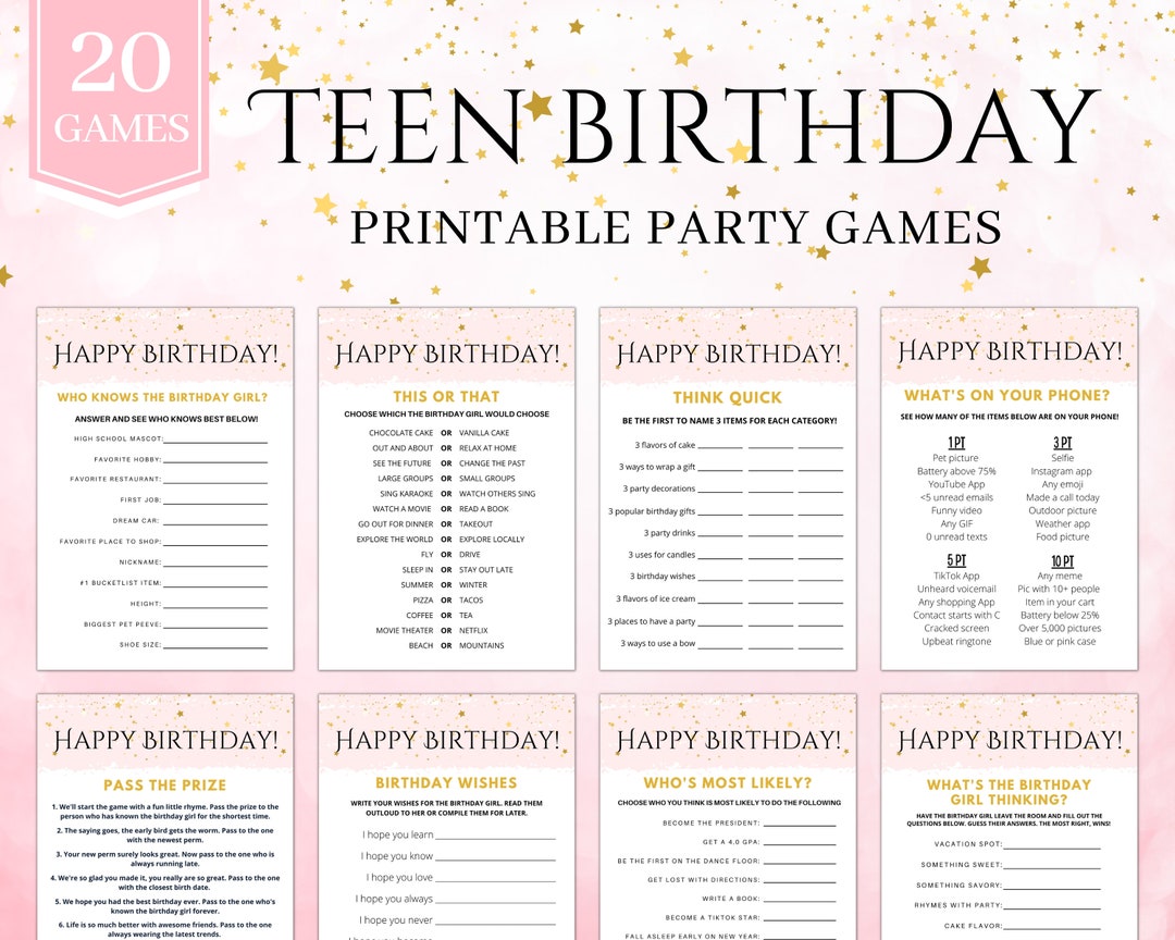 Teen Birthday Games Teen Girl Birthday Games Birthday Games for Girls ...