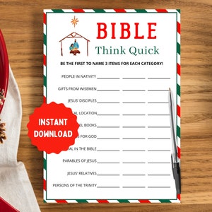 Christmas Quick Think Church Christmas Party Games Christmas Bible ...