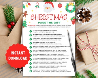 Pass the Present Christmas Game, Printable Group Christmas Game, Left ...
