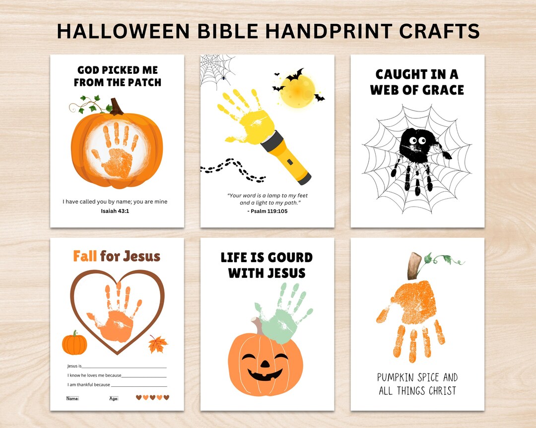 Halloween Bible Handprint Crafts: Christian Sunday School Activity ...