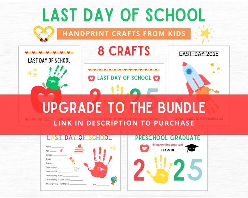 Last Day of School Handprint Craft | Graduation Keepsake (digital ...