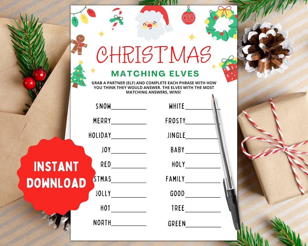 Matching Elves Game | Funny Christmas Game | Christmas Party Game ...