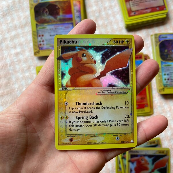 Gold Pikachu Card - Etsy