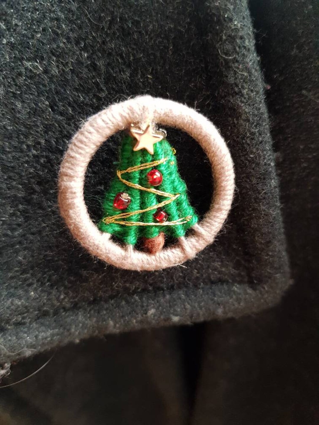 Dorset Button Christmas Tree Brooch - Etsy UK