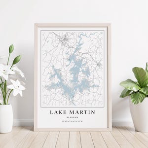 Lake Martin Map - Lake Map - Instant Download, Printable Map Poster ...