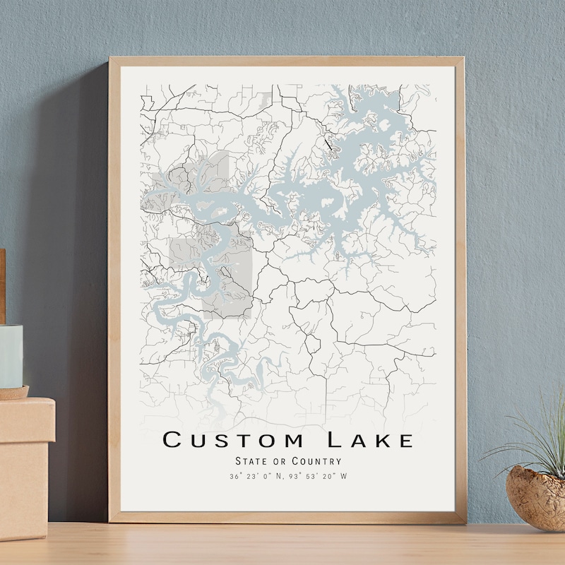 Custom Lake Map - Etsy