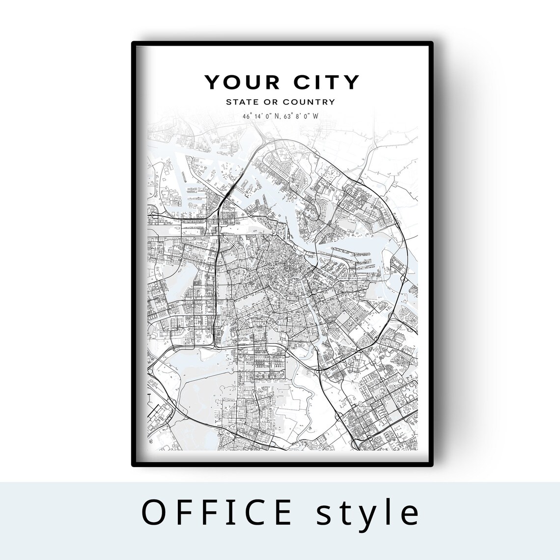 Custom City Map, Personalized Map, Custom Map Poster, Any City, Wall ...