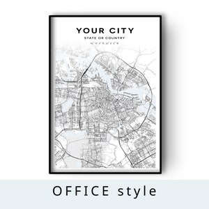 Custom City Map, Personalized Map, Custom Map Poster, Any City, Wall ...