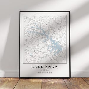 Lake Anna Virginia Map Print – Minimalist Lake Art (digital Download ...