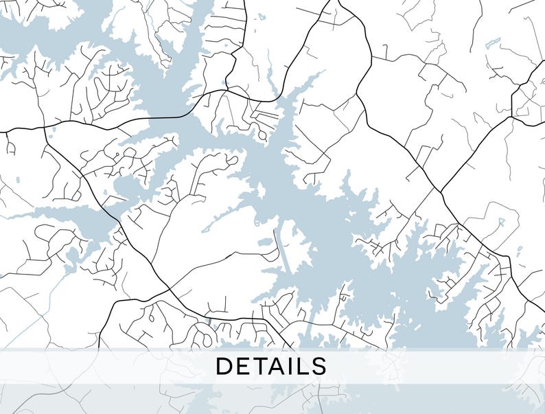 Lake Anna Map - Lake Map - Instant Download, Printable Map Poster ...