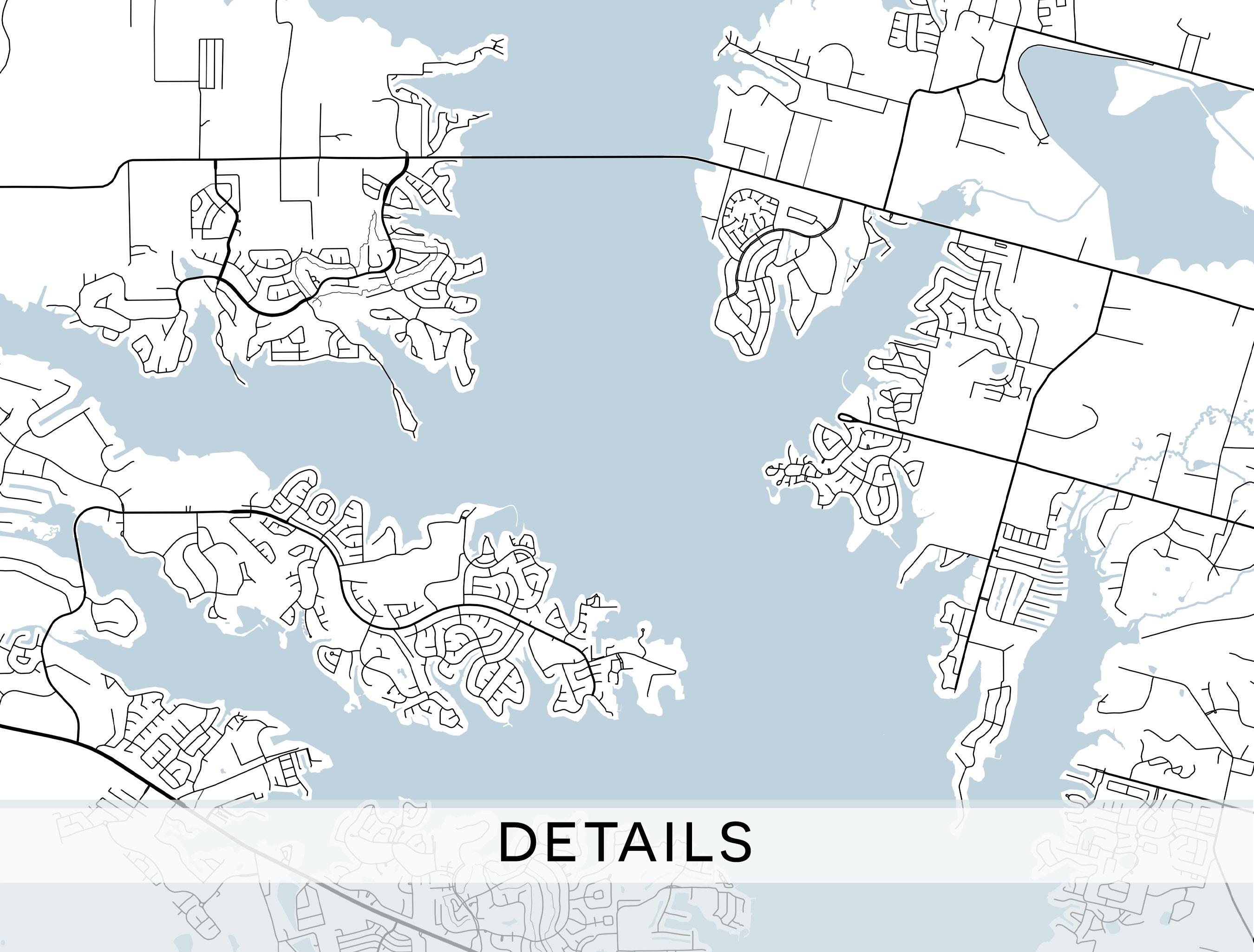 Lake Conroe Map - Lake Map - Instant Download, Printable Map Poster ...