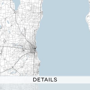 Lake Michigan Map - Lake Map - Instant Download, Printable Map Poster ...