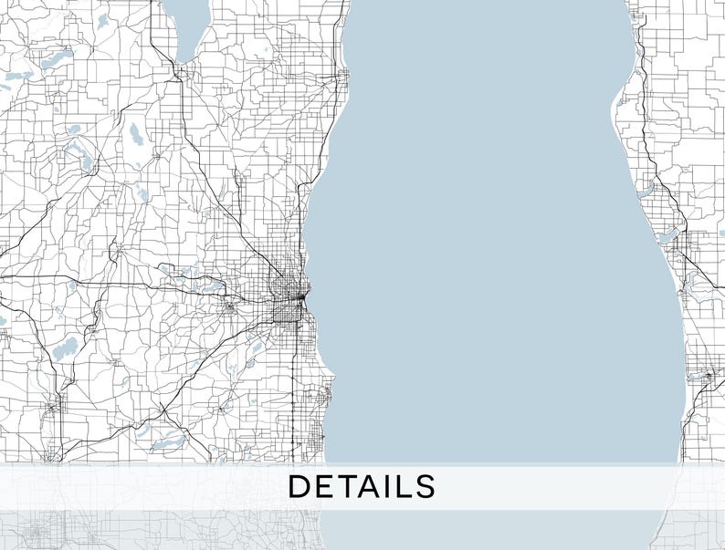 Lake Michigan Map Art – Printable Lake Map Poster (digital Download) - Etsy