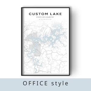 Custom Lake, Personalized Lake, Custom Map Poster, Any Lake, Wall Decor ...