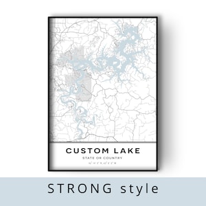 Custom Lake, Personalized Lake, Custom Map Poster, Any Lake, Wall Decor ...