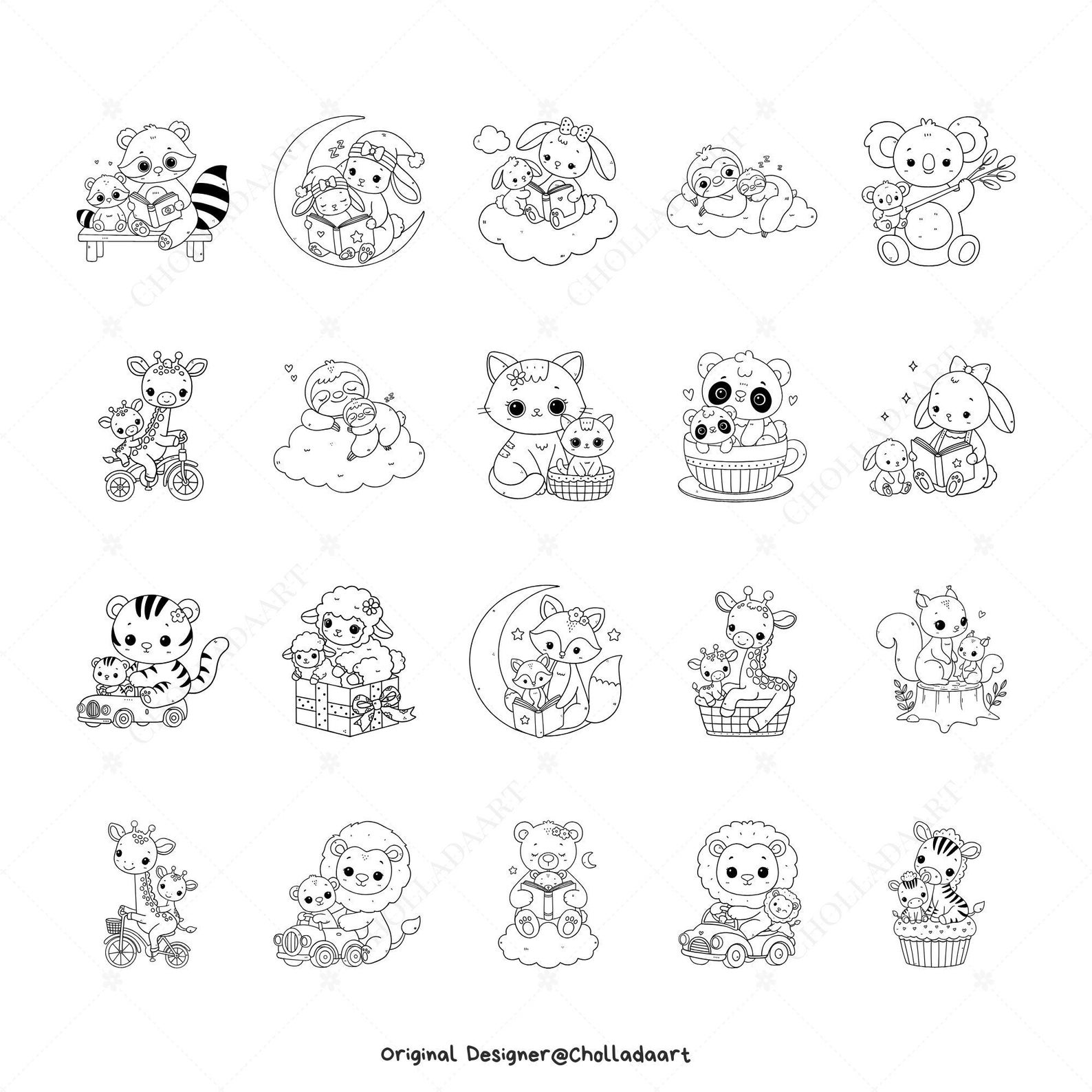 40 Mom and Baby Animal SVG Bundle, Animal SVG, Mom and Baby Clipart ...