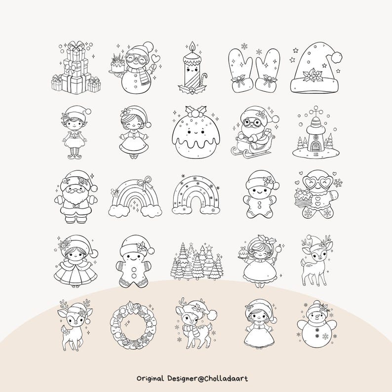 Sweet Christmas Coloring Image, Christmas Coloring Image, Christmas SVG ...