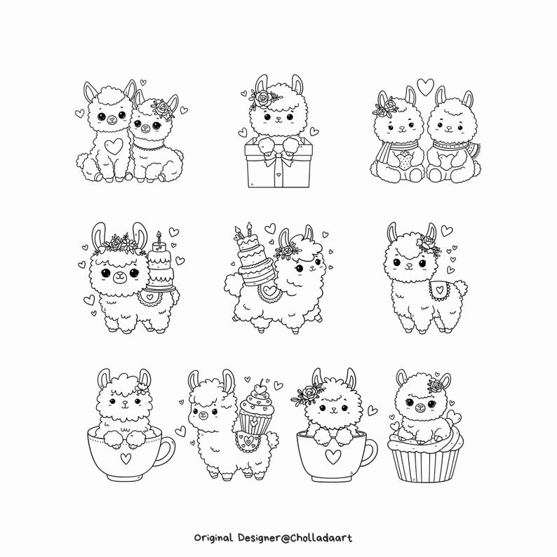 Llama Valentine SVG Bundle, Valentine Llama Svg, Cartoon Llama Svg ...