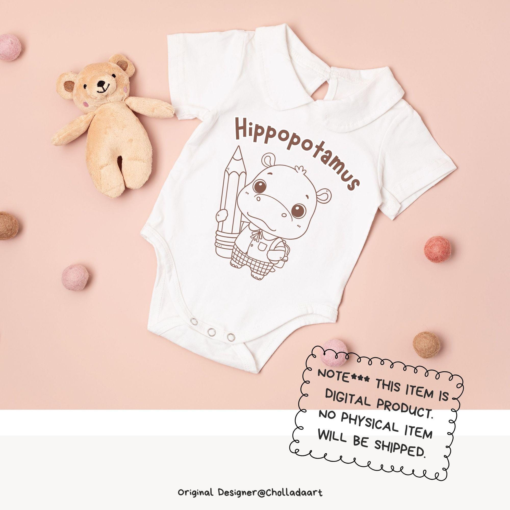 Hippo Back to School SVG Bundle, Hippo SVG, Hippopotamus Clipart, Back ...