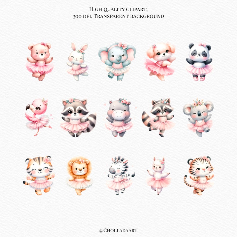 Cute Animals Ballerinas Clipart, Tutu Cute Animal Ballerina Clipart ...