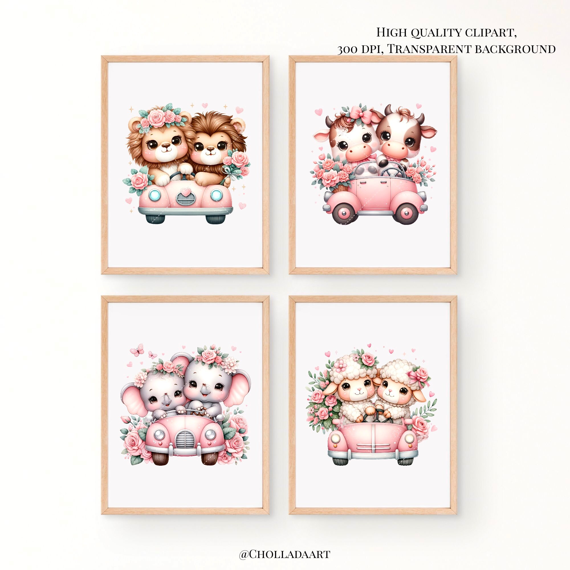 Couple Animal Loving Clipart, Watercolor Valentines Day Clipart ...