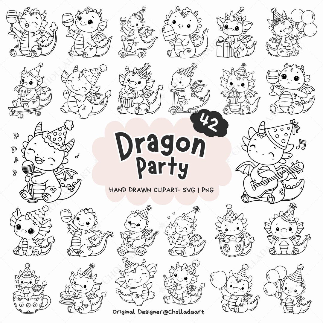 Dragon SVG Bundle, Dragon Party SVG Bundle, Dragon Svg, Dragon Clipart ...