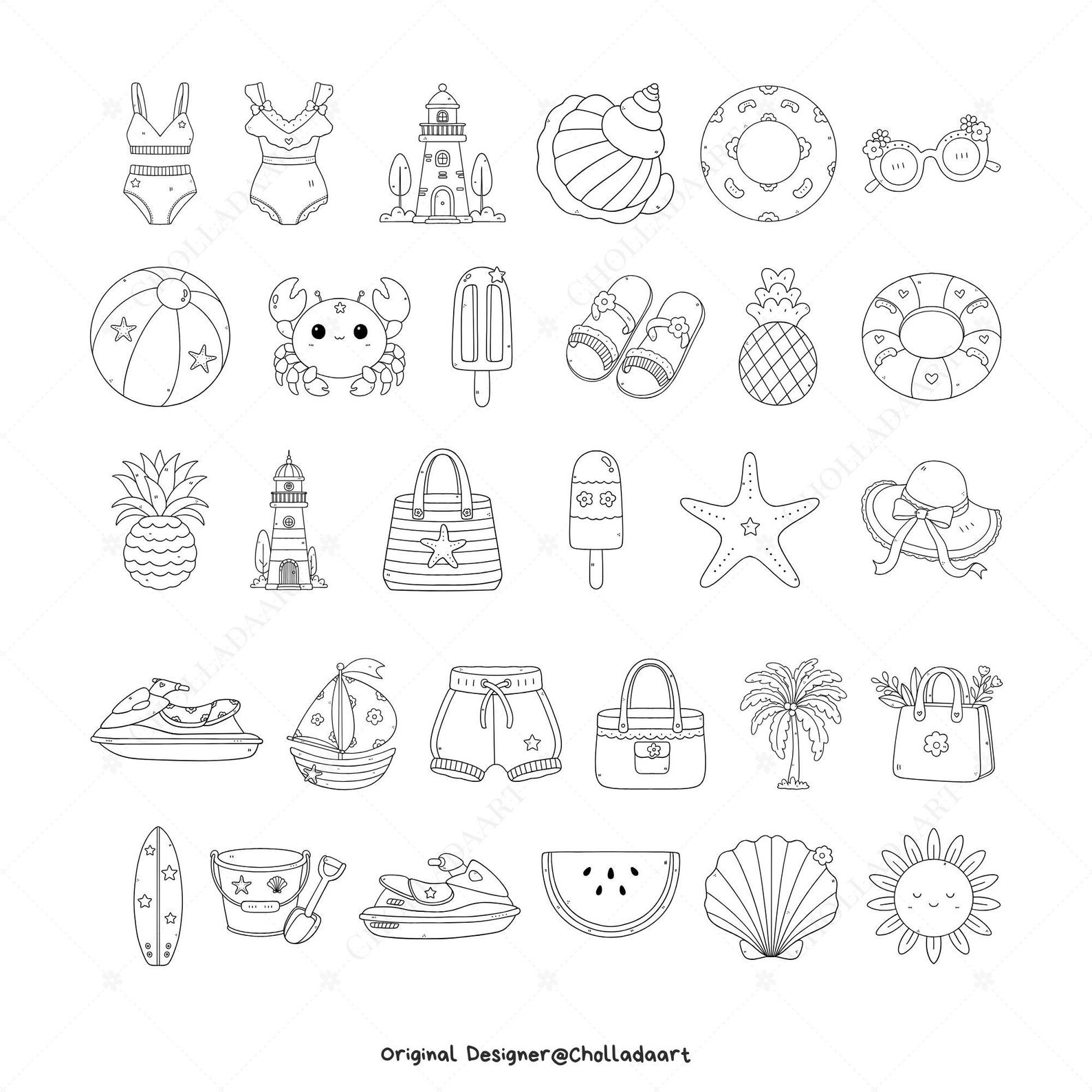 85 Summer SVG Bundle, Beach Svg Bundle, Summer Svg, Doodle Summer Svg ...