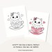 Valentine Teacup Cat Coloring Image, Cat Coloring Image, Valentine ...