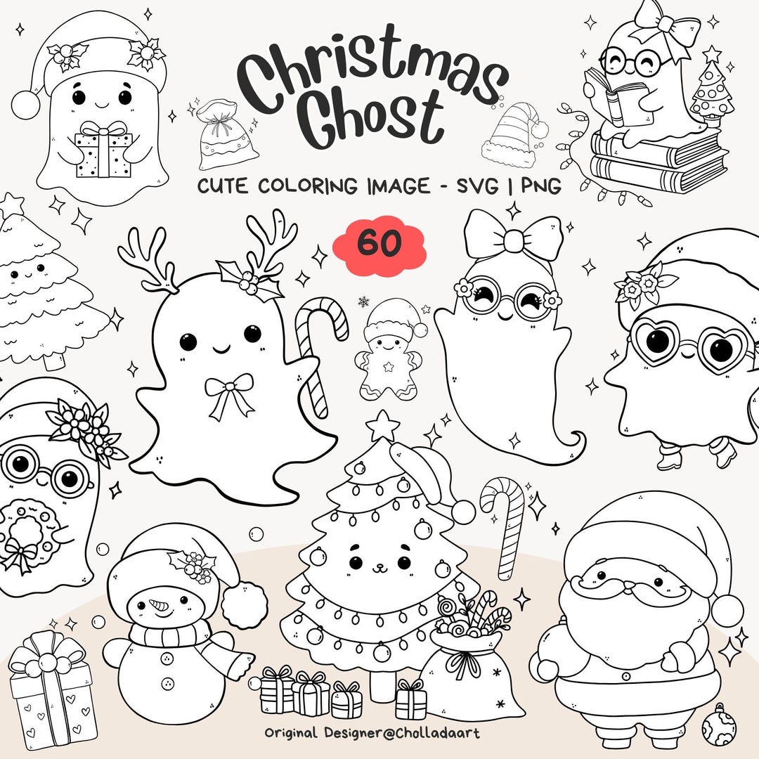Christmas Ghost Coloring Image, Ghost Coloring Image, Christmas Ghost ...