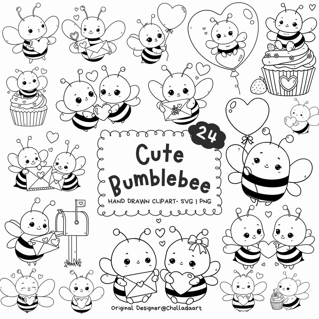 Cute Bumblebee SVG Bundle, Bee SVG Bundle, Valentine Bumblebee SVG ...