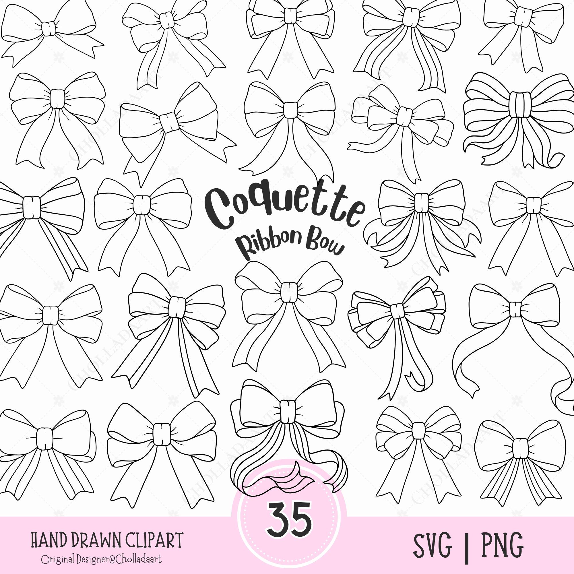 Coquette Ribbon Bow SVG Bundle, Ribbon Bow Svg, Bow Svg, Coquette Bow ...