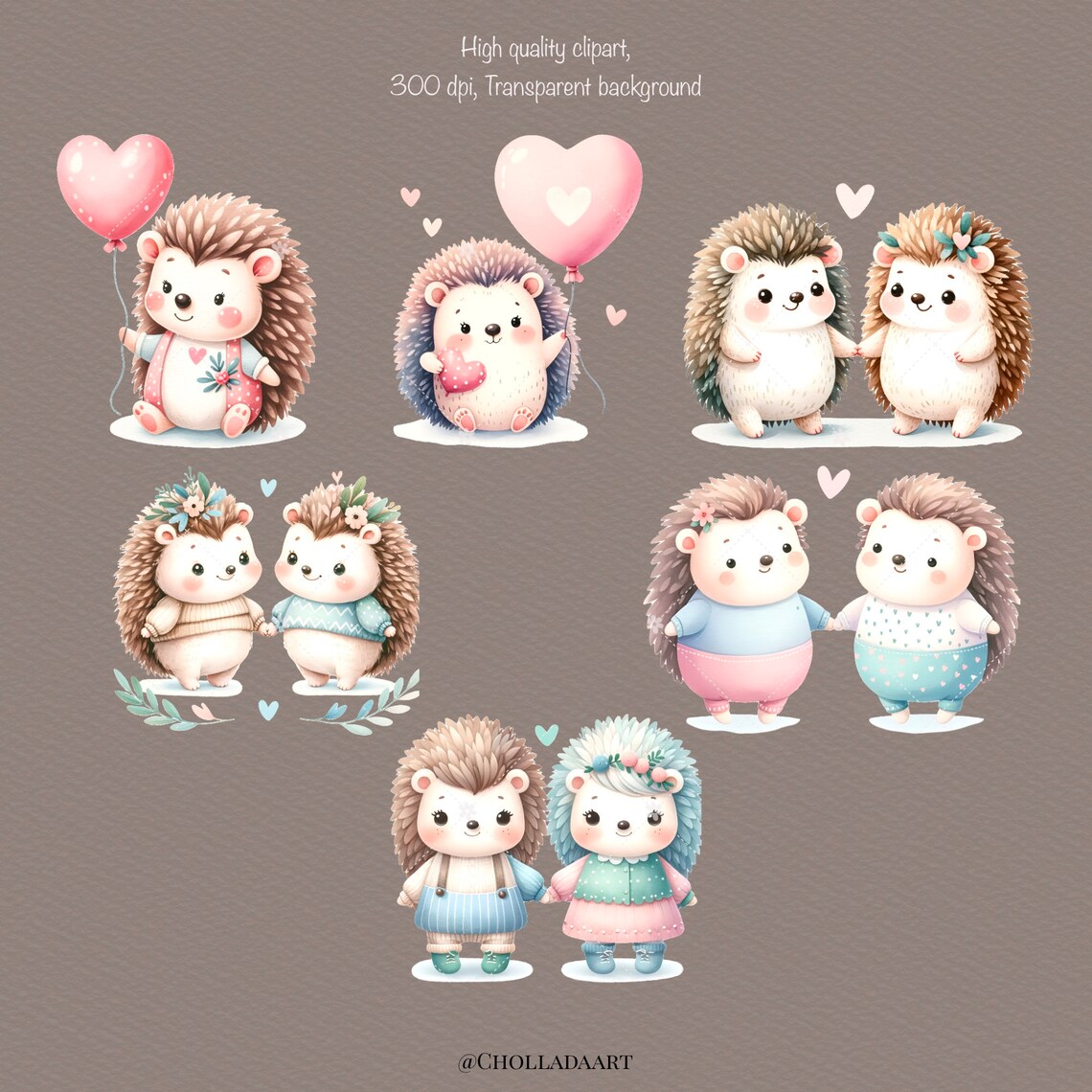 Couple Hedgehog Loving Clipart, Valentines Clipart, Couple Hedgehog ...