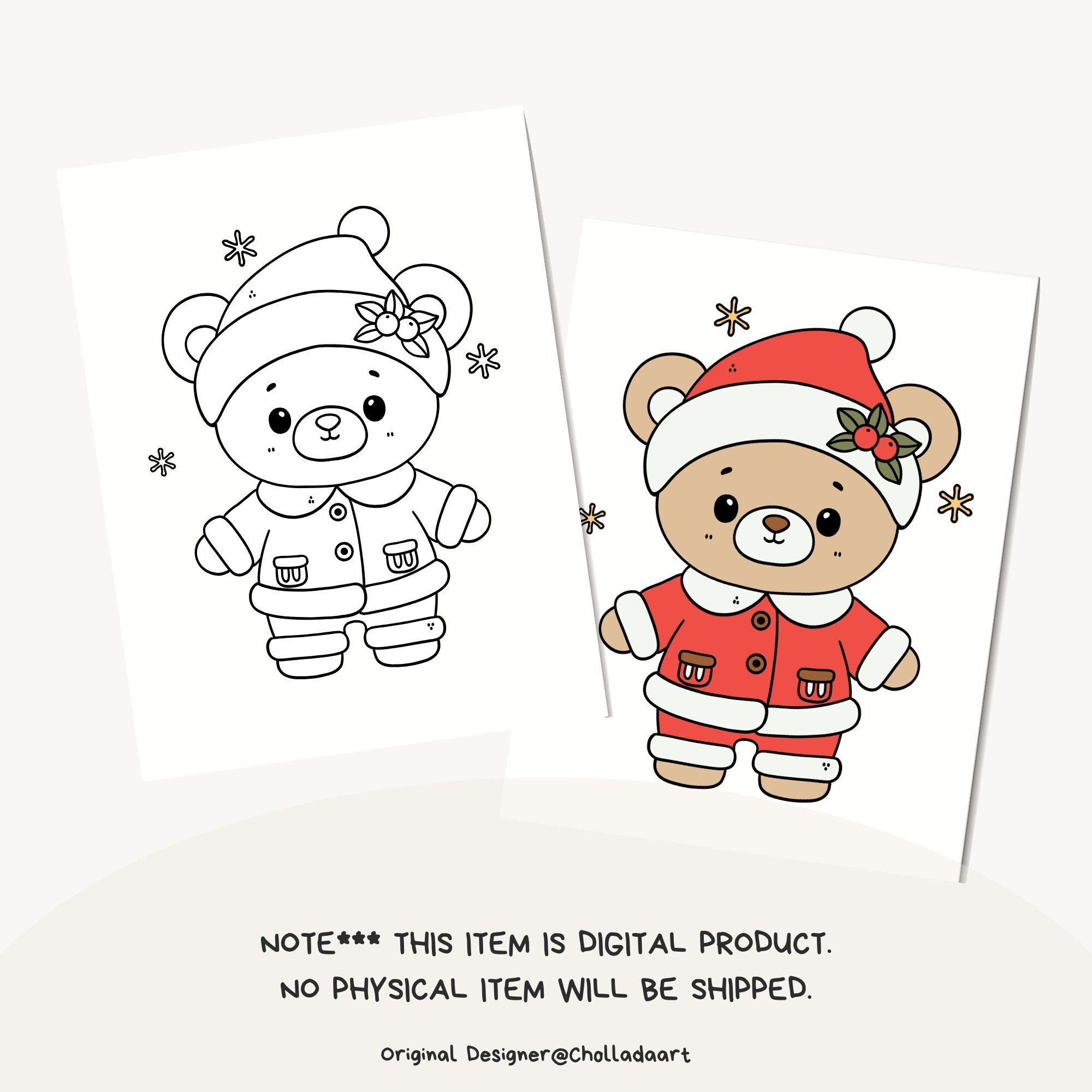 Christmas Animal Coloring Image, Christmas Coloring Image, Animal SVG ...
